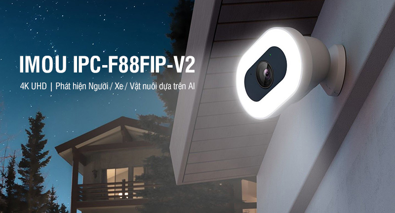 Camera IP WIFI Cố định ngoài trời Full Color 4K không dây hồng ngoại ...