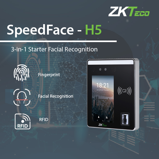 KIỂM SOÁT RA VÀO KHUÔN MẶT VISIBLE LIGHT ZKTECO Speed Face - H5 - Siêu ...